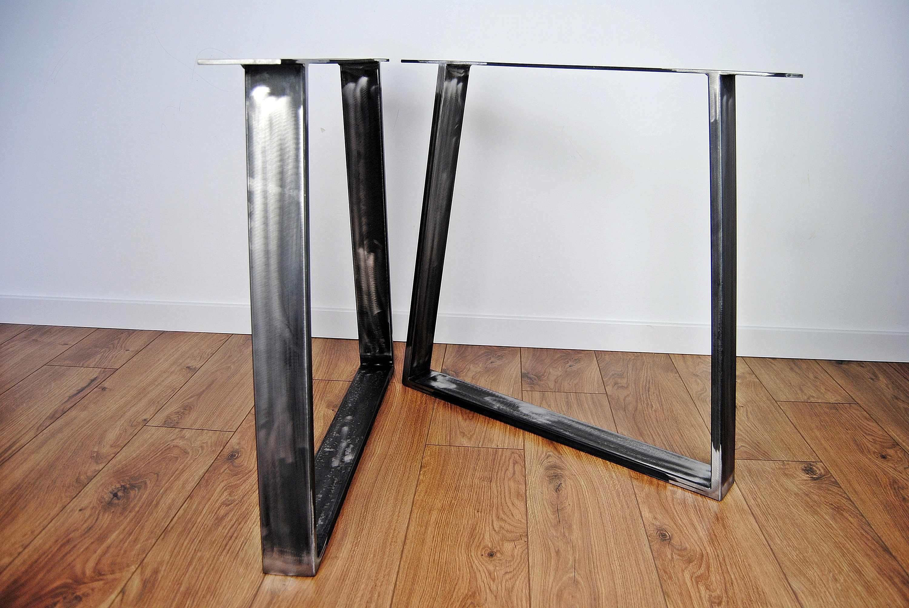 Set of Trapezoid Steel Table Base 75x72 Cm, 29" WIDE X 28" HIGH Powder ...