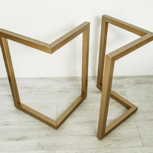 OLD Gold Color Metal Dining Table Legs, Modern Table Base - Etsy