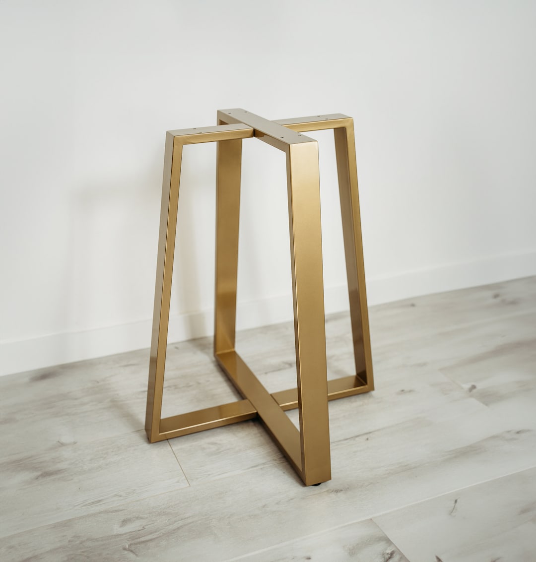 GOLD POWDER COATED Metal Table Legs, Modern Table Base, Steel Table ...