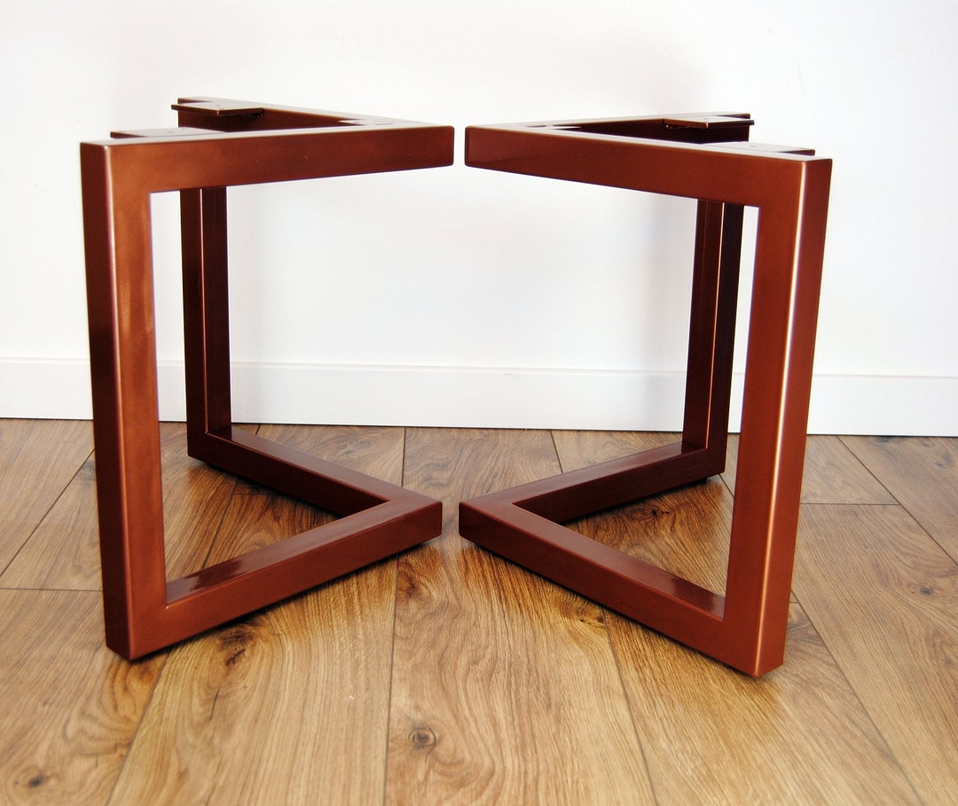 COPPER Metal Coffee Table Legs, Modern Table Base, Steel Powder Coated ...