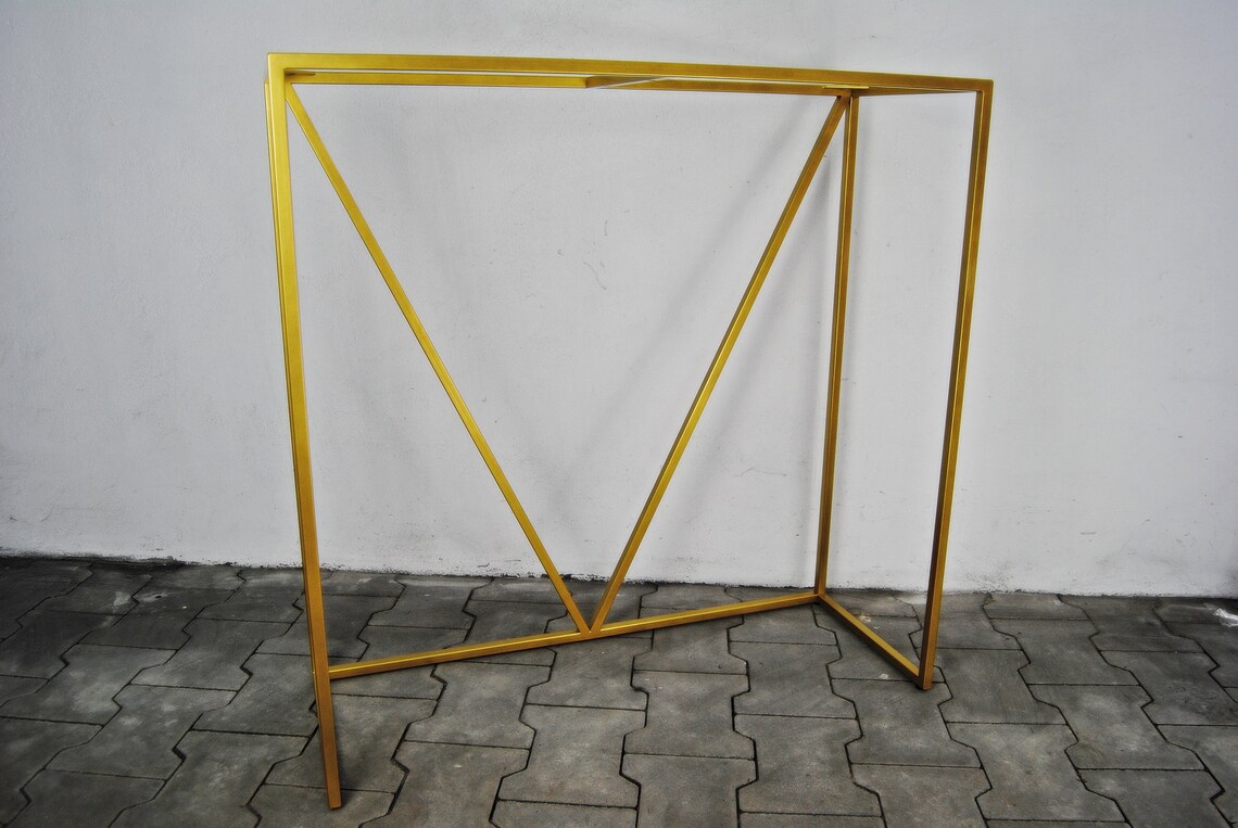 GOLD Metal Console Base, Console Legs, Steel Console, Gold Table Base ...
