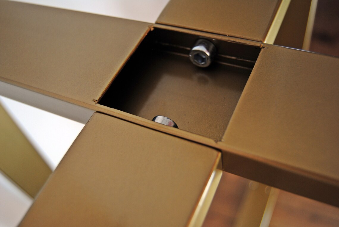 GOLD POWDER COATED Metal table legs modern table base steel | Etsy