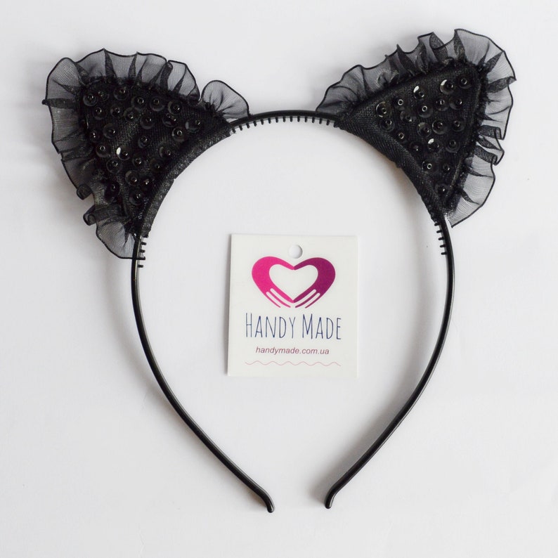 Black Cat Ears Headband Kitty Ears Black Cat Costume Kitten Etsy