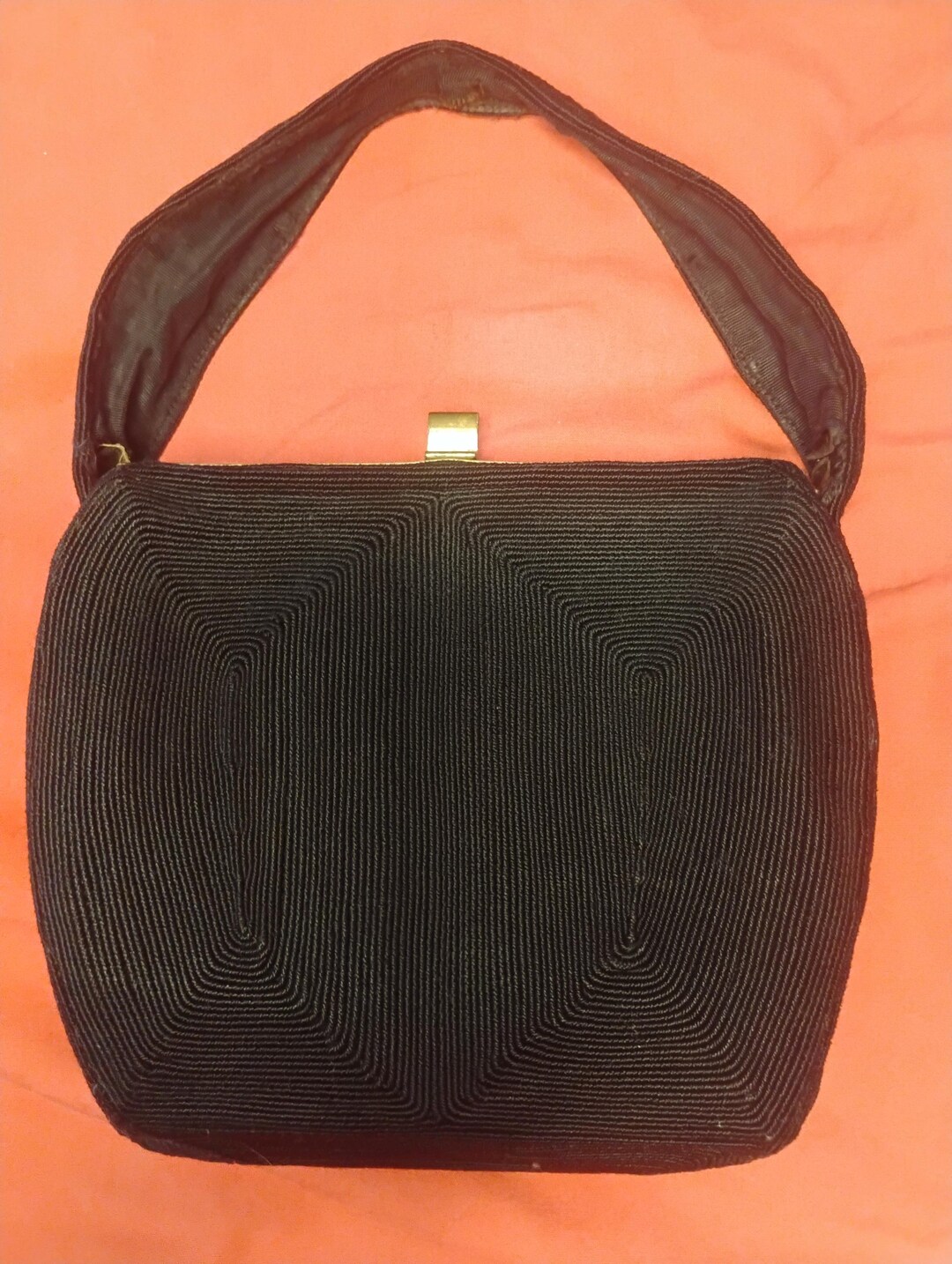 Genuine Corde Black 40's Brass Clasp Clutch - Etsy