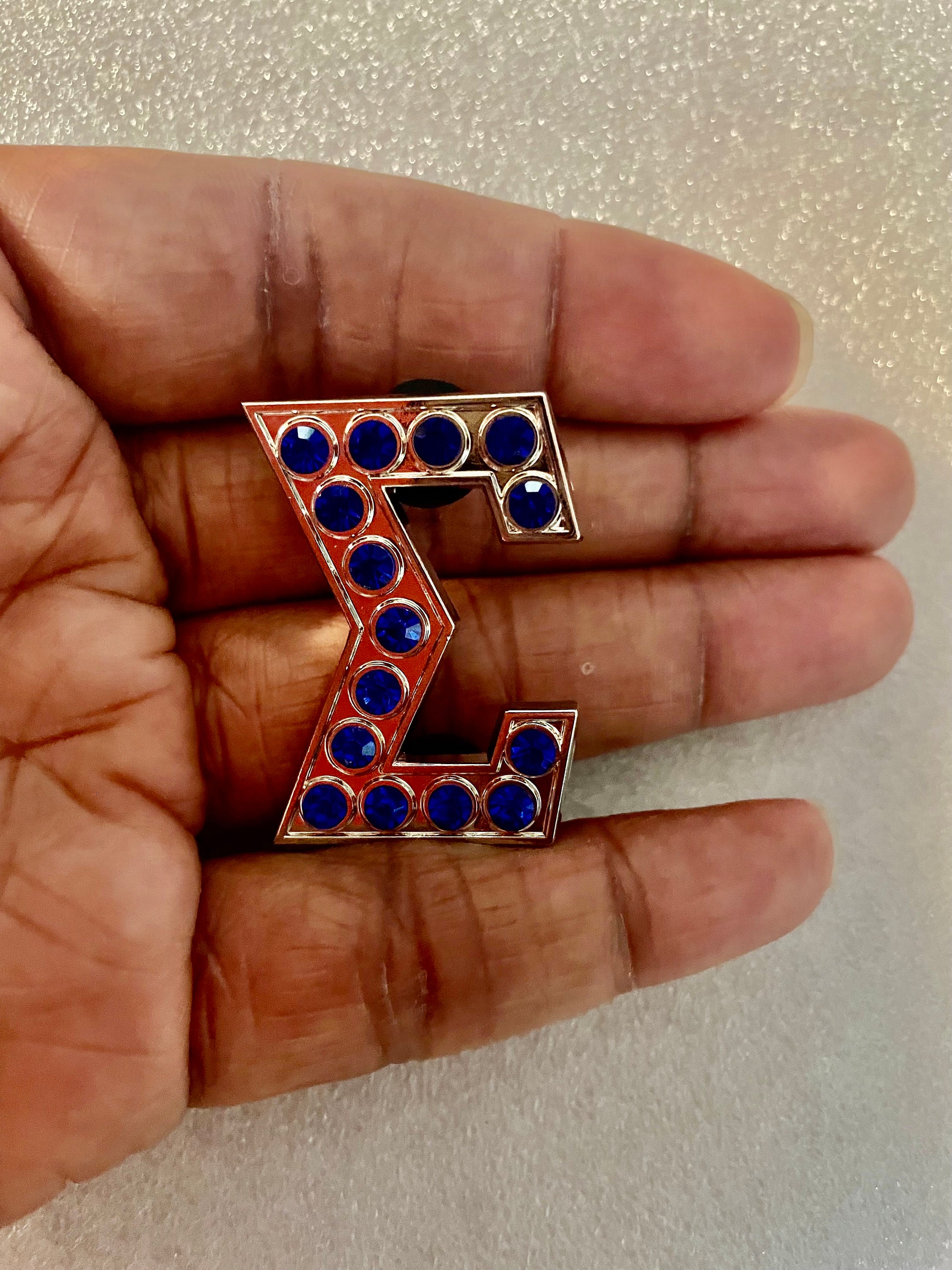 Phi Beta Sigma Lapel Pin & Tie Clip Set: Silver SIGMA, Royal Blue ...