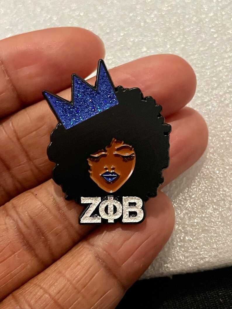 Zeta Phi Beta Sorority Inc Crowned FINER WOMAN Queen Enamel - Etsy