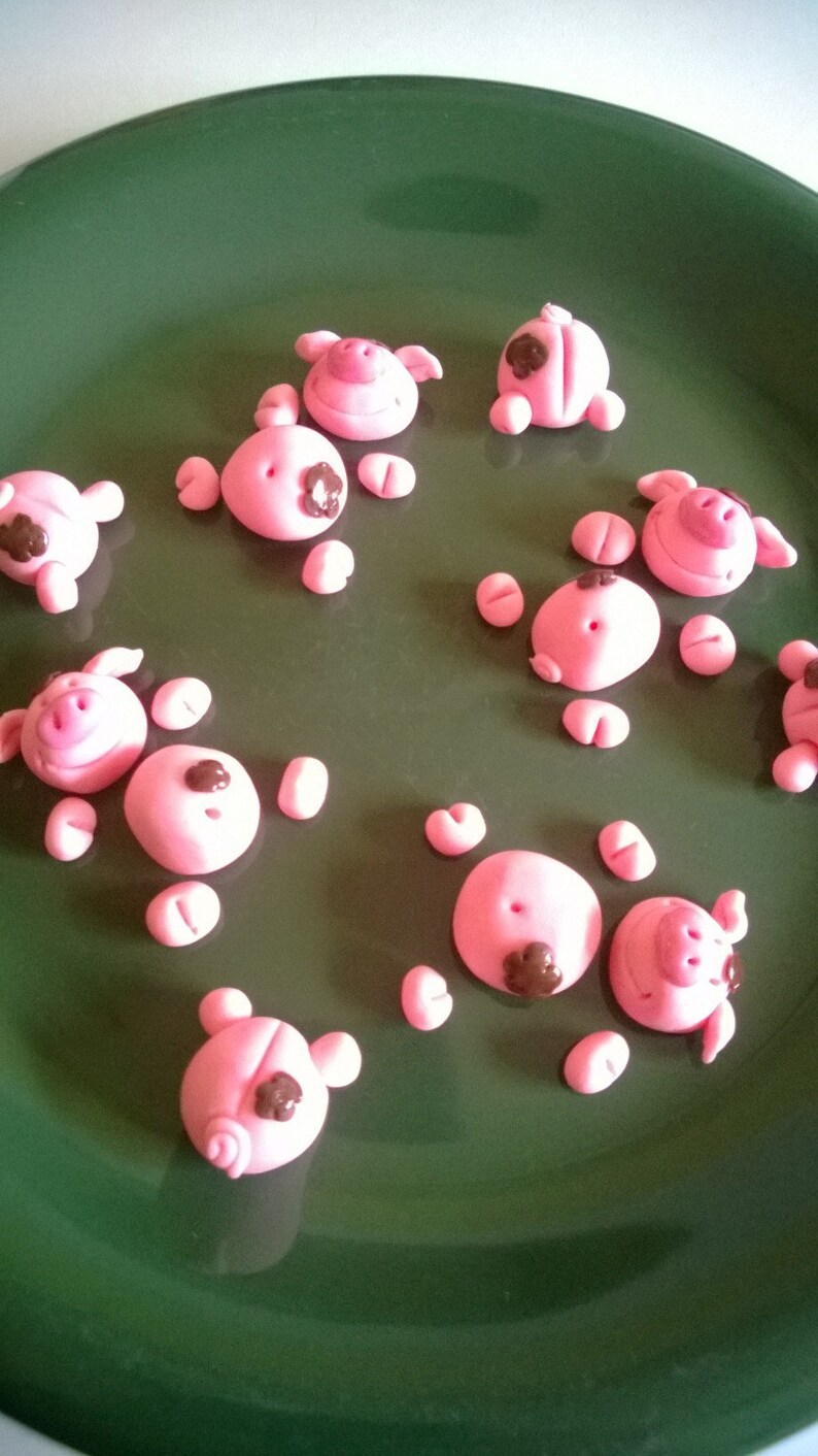 Edible Floating Pigs in Mud Cake Decorations Set of Four - Etsy