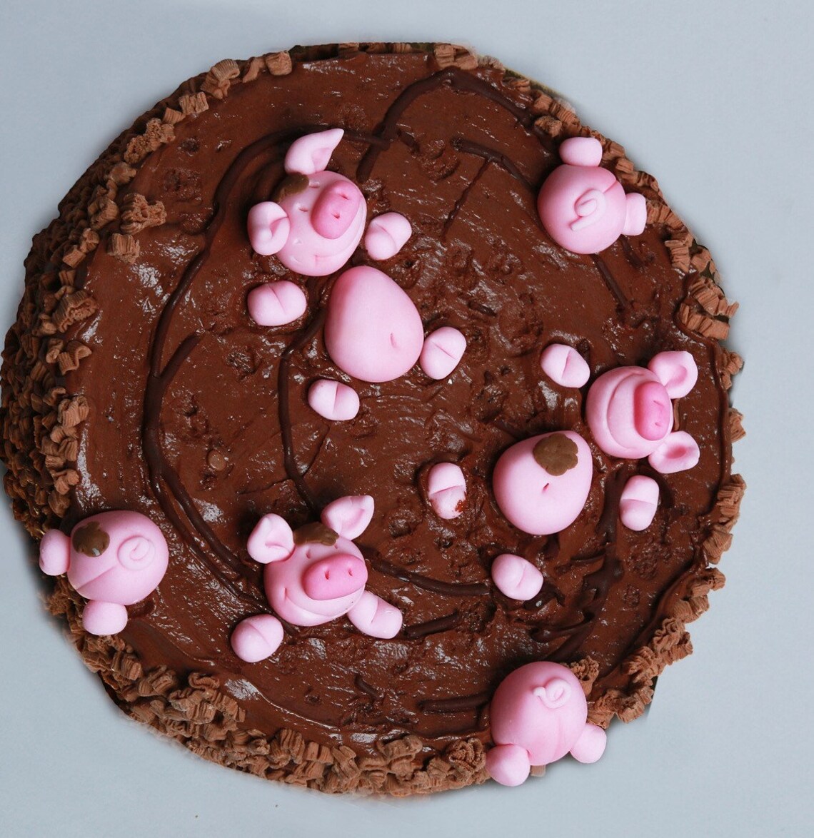 Edible Floating Pigs in Mud Cake Decorations Set of Four - Etsy