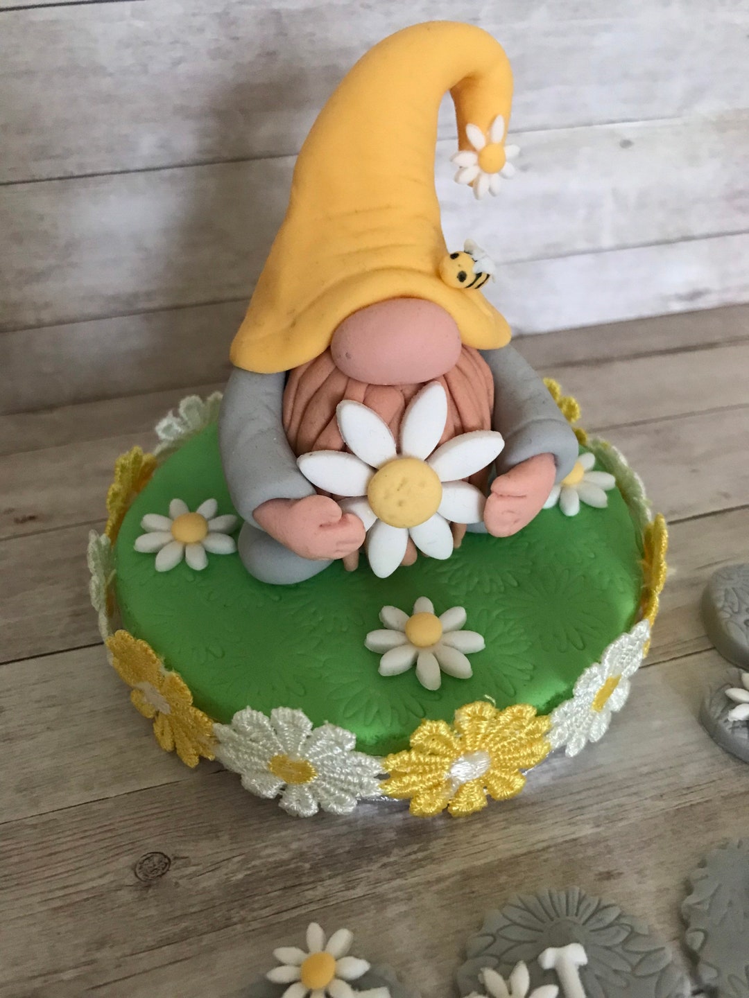 Spring Gonk gnome Edible Cake Decoration With Custom Name and Age - Etsy