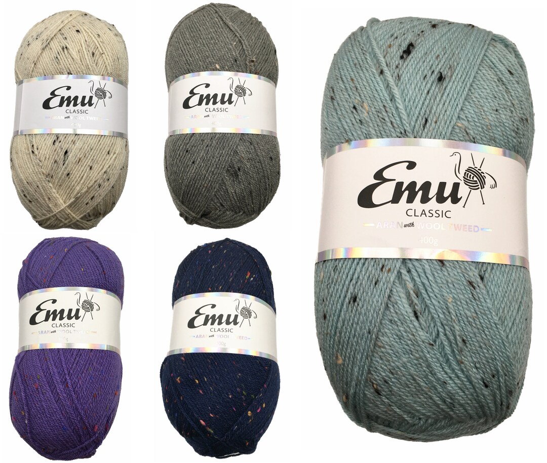 400g Aran Tweed With Wool Emu Knitting Crochet - Etsy UK