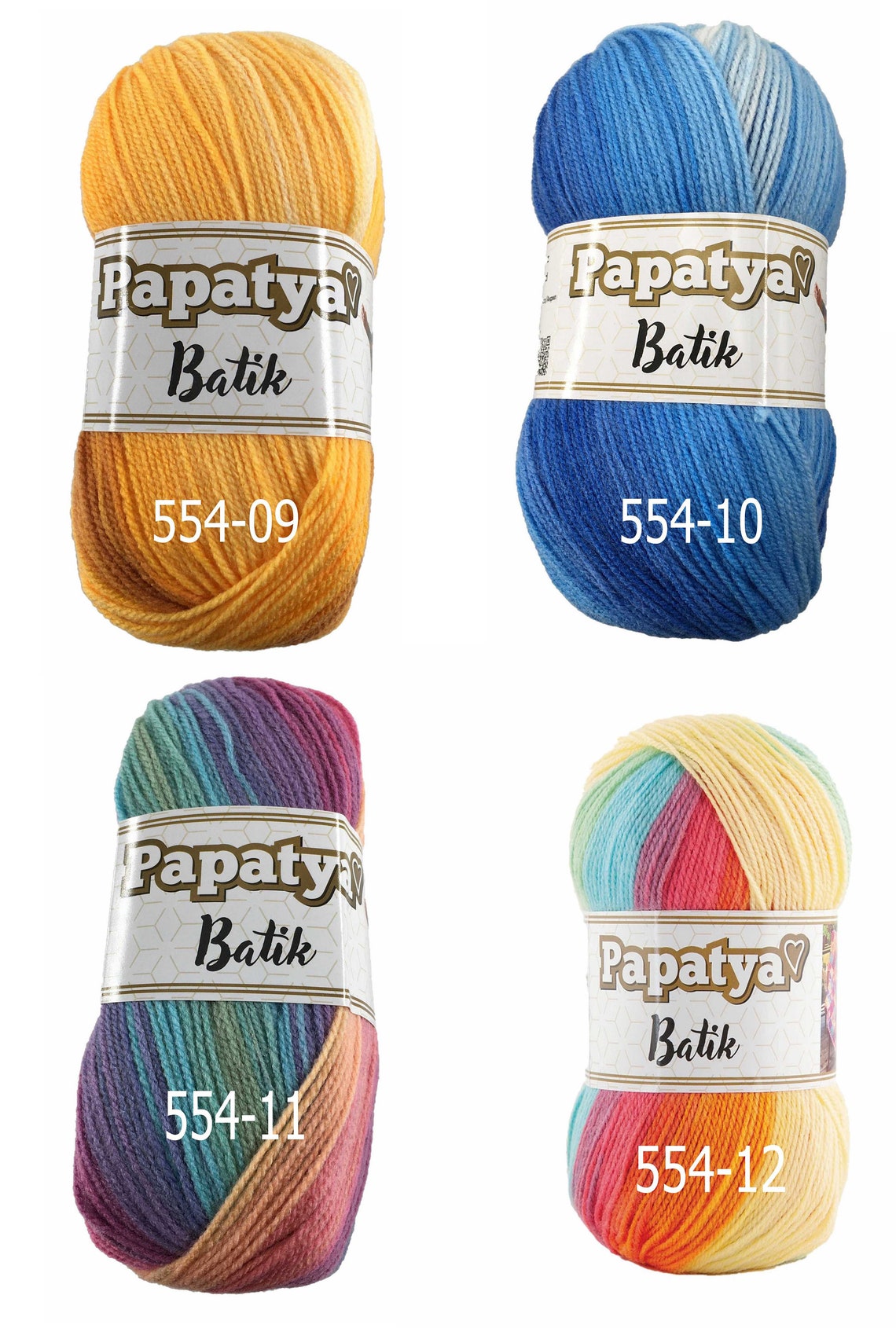 Papatya Batik Multicoloured Double Knitting 100g Ball - Etsy UK