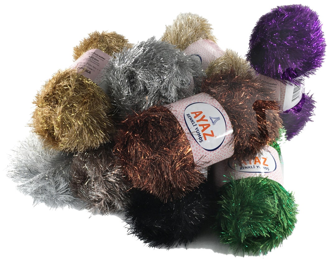 Eyelash Tinsel Soft Sparkle Furry Faux Fur Fun Fluffy Knitting/crochet ...