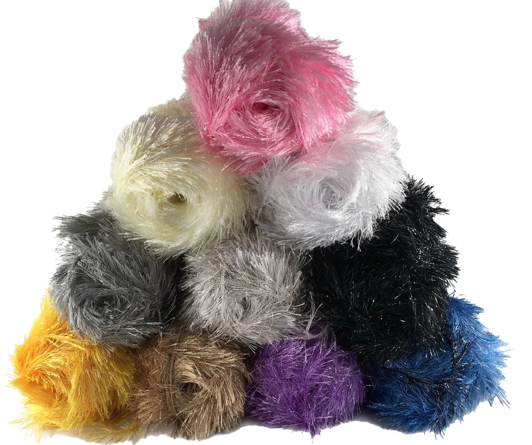 Eyelash Knitting Yarn Faux Fur Furry Soft Lustre Fun Fur Knit Craft ...
