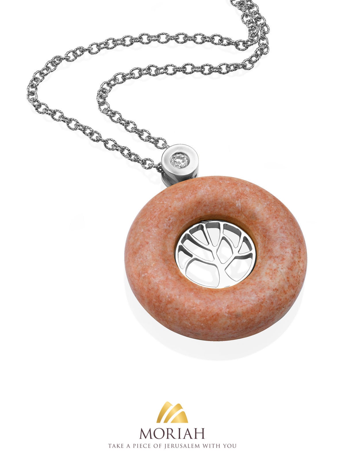 Tree of Life Necklace Diamond Pendant 14K Solid White Gold - Etsy