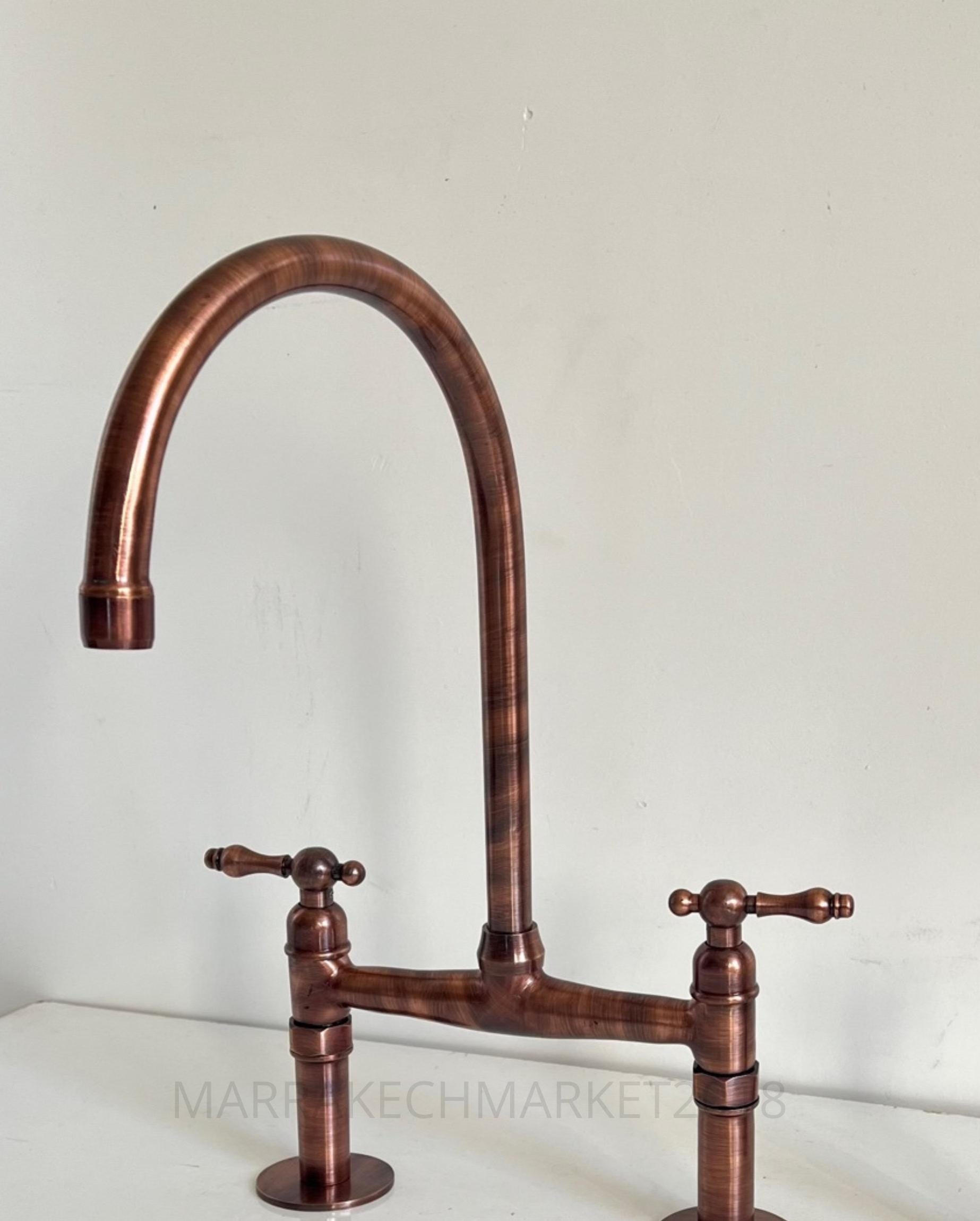 Antique Copper Kitchen Bridge Faucet - Copper Bridge Faucet, Copper ...