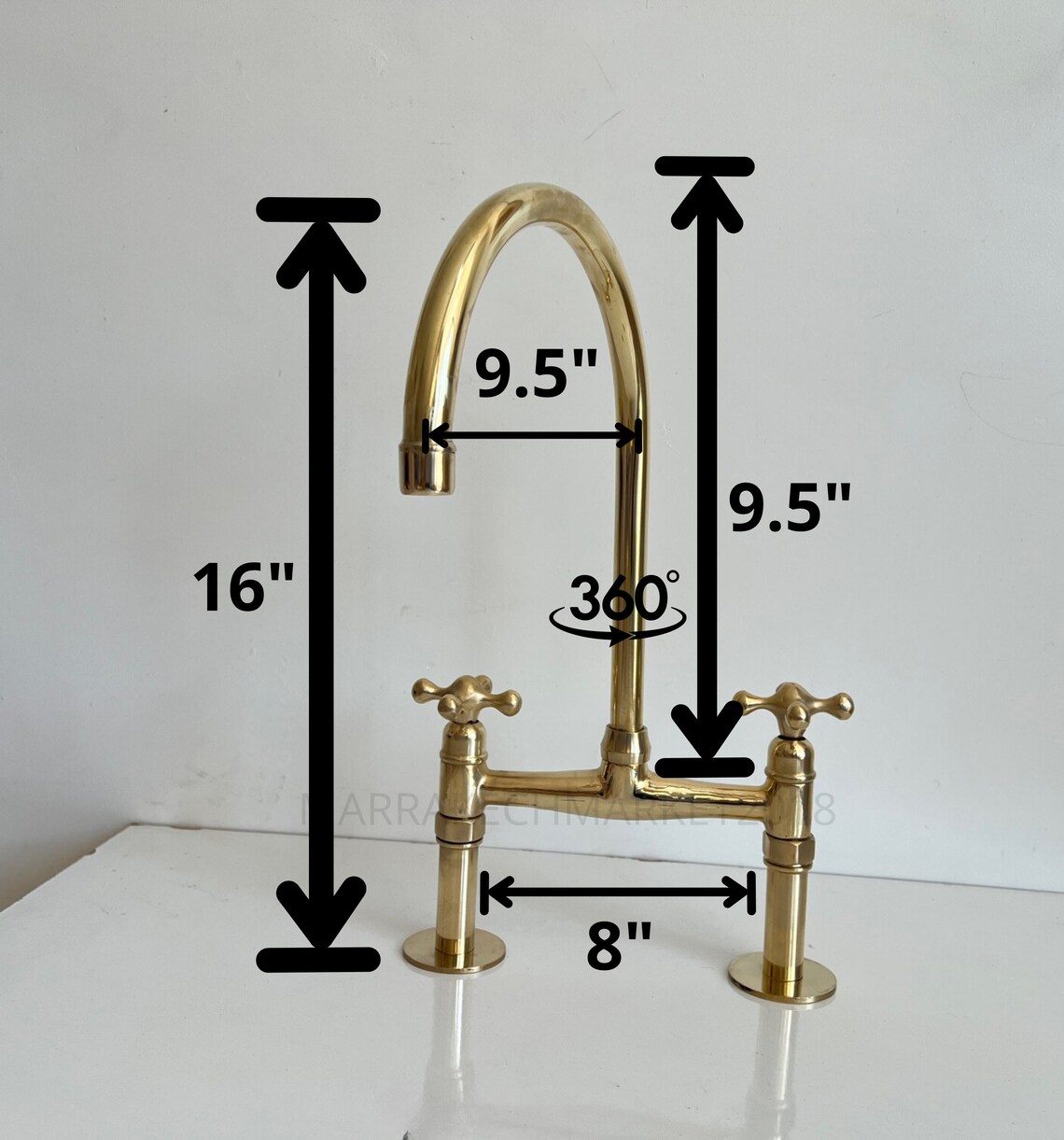 Unlacquered Brass Kitchen Faucet With Linear Legs - Vintage Sink ...