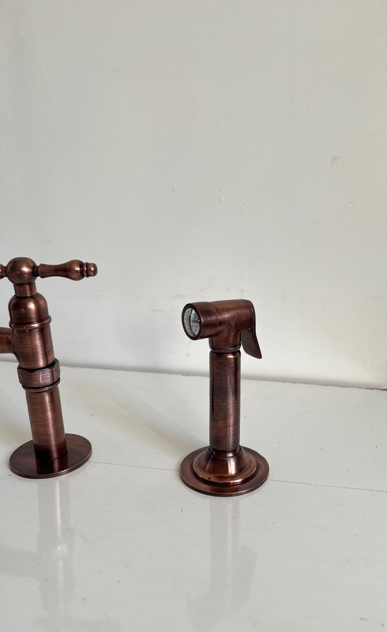Antique Copper Kitchen Bridge Faucet - Copper Bridge Faucet, Copper ...