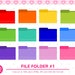 100 Colors Clip Art: File Folder, Folder Clipart, School Clipart ...