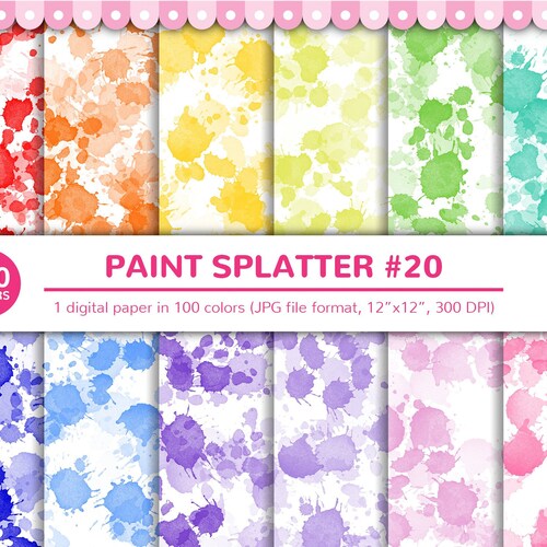 100 Colors Digital Papers: Paint Splatter 5 Paint Splash - Etsy