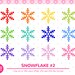 100 Colors Clip Art: Snowflake #2, Snowflake SVG, Christmas Clipart ...