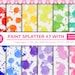 100 Colors Digital Papers: Paint Splatter #7 With Transparent ...