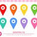 100 Colors Clip Art: Geotag #2, Geotag Clipart, Place Icon, Location ...