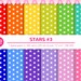 100 Colors Digital Papers: Stars #3, Digital Starry Paper, Medium, Star ...