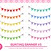 100 Colors Clip Art: Bunting Banner #5, Bunting Clipart, Banner Clip ...