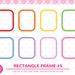 100 Colors Clip Art: Rectangle Frame #5, 100 Colors Frames, Digital ...