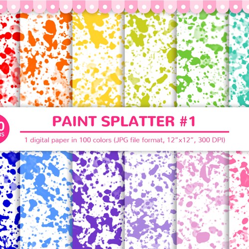 Watercolor Paint Splatter Digital Paper Paint Dripping Splash | Etsy