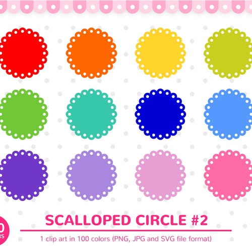 100 Scalloped Circle Frame Clip Art Commercial Use Instant - Etsy