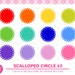 100 Colors Clip Art: Scalloped Circle 2 Scalloped Circle - Etsy