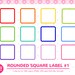 100 Colors Clip Art: Rounded Square Label Rainbow Labels | Etsy