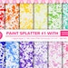 100 Colors Digital Papers: Paint Splatter 1 With Transparent - Etsy