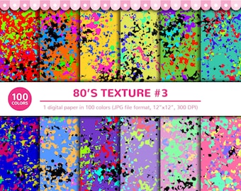 Neon Digital Paper | Etsy