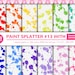 100 Colors Digital Papers: Paint Splatter #13 With Transparent ...