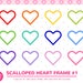 100 Colors Clip Art: Scalloped Heart Frame #1, Scalloped Heart, Clipart ...