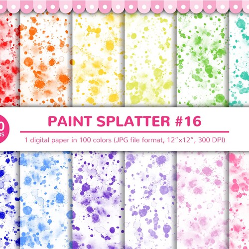 Watercolor Paint Splatter Digital Paper Paint Dripping Splash - Etsy