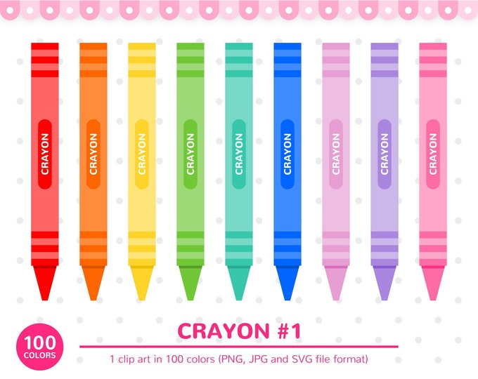 Colorear Crayones Clip Art Set Rainbow Crayons Watercolor Clipart Art ...