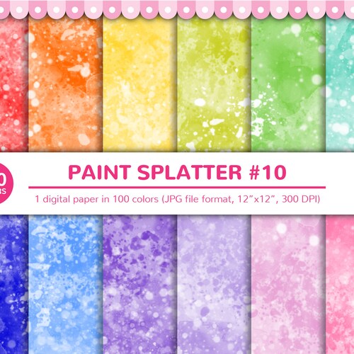 100 Colors Digital Papers: Paint Splatter 5 Paint Splash - Etsy