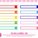100 Colors Clip Art: Flag Label #8, 100 Colors, Sticky, Sticker, Banner ...