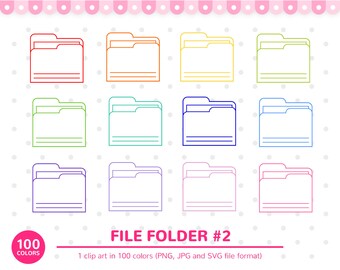 100 Colors Clip Art: File Folder Folder Clipart School | Etsy