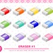 100 Colors Clip Art: Eraser, Eraser Clipart, School, Office, Stationery ...