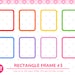 100 Colors Clip Art: Rectangle Frame #3, 100 Colors Frames, Digital ...