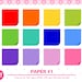 100 Colors Clip Art: Paper #1, Blank Paper, Reminder, Notes, Office ...