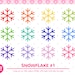 100 Colors Clip Art: Snowflake #1, Snowflake Clipart, Winter, Christmas ...