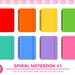 100 Colors Clip Art: Spiral Notebook, Notebook, School, Office Clip Art ...