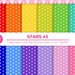 100 Colors Digital Papers: Stars #5, Stars Paper Pack, Tiny Stars ...