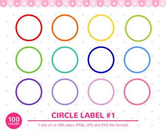 100 Colors Clip Art: Dotted Circle Frame Planner Clipart - Etsy