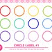 100 Colors Clip Art: Circle Label, Planner Clipart, Printable Label ...